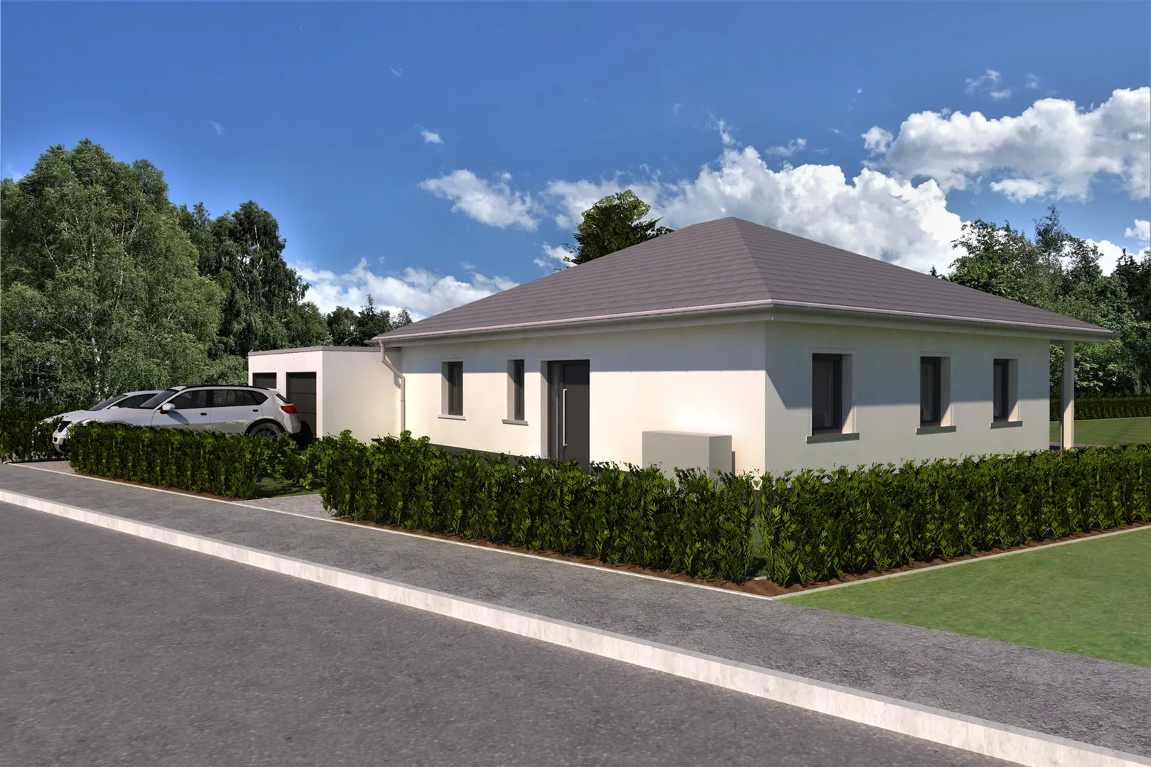 Schlüsselfertiger Neubau eines barrierefreien Bungalows mit Garage inkl ...